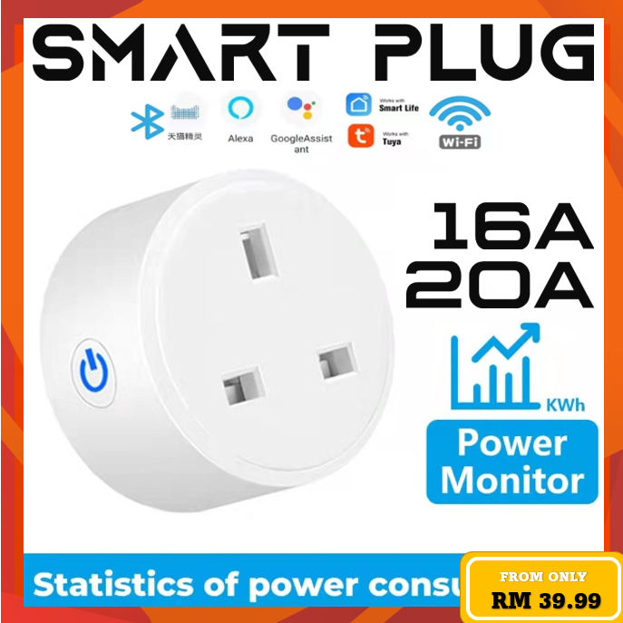 Smart WiFi Timer Plug Smart Power Socket Tuya Plug Power Monitor Voice ...
