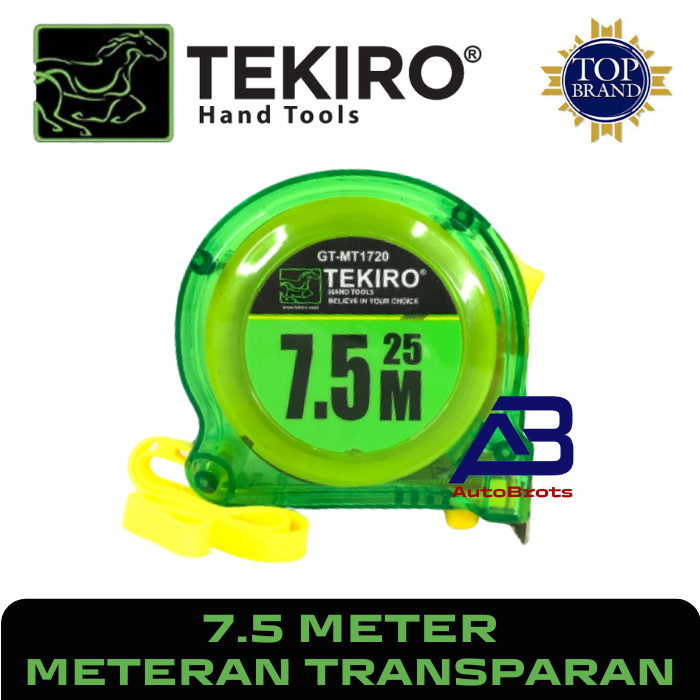 Meteran Transparan 7,5 METER TEKIRO / Measurement Tape Transparant ...