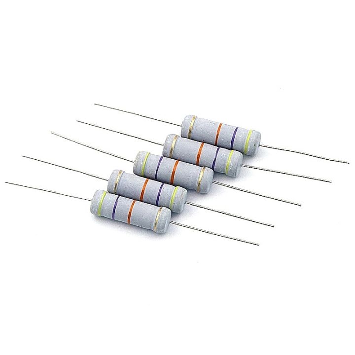 5Pcs 3.6 Ohm Ω 3R6 3E6 3.6R 3.6E 5W ± 5% ตัวต้านทานฟิล์มคาร์บอน ...
