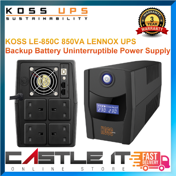 KOSS LE-850C 850VA LENNOX UPS Backup Battery Uninterruptible Power ...