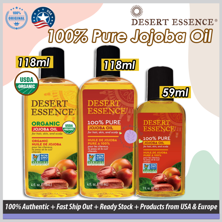 Desert Essence 100% Pure Jojoba Oil Organic Pure Jojoba Oil 100%纯荷荷巴油 ...