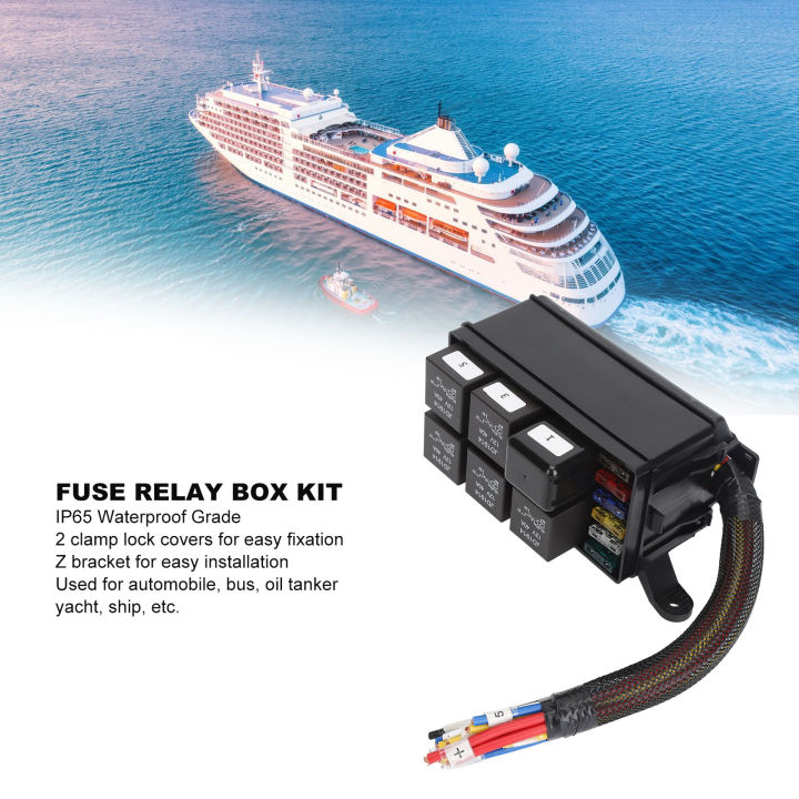 4 Pin Relay Box 12V Fuse Relay Kit Easy Installation Z Shape Bracket ...