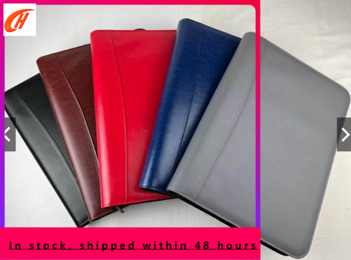 (STOCK)(COD)Portfolio Folder Faux Leather Padfolio with A4 Size ...