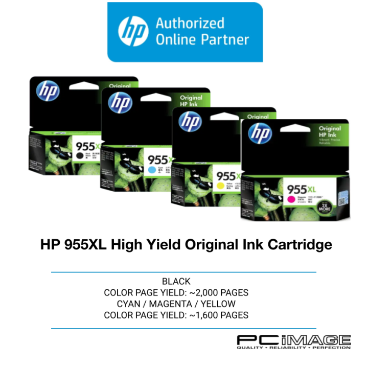 HP 955XL Black / Cyan / Magenta / Yellow Original Ink Cartridge | Lazada
