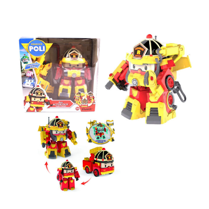 ROBOCAR POLI Poli 4 Action Pack-Roy Super Fireman ของเล่นหุ่นยนต์แปลง ...