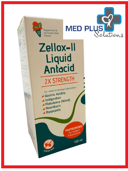 Zellox II Double Strength Antacid Liquid 100ml (EXP:10/2027) | Lazada