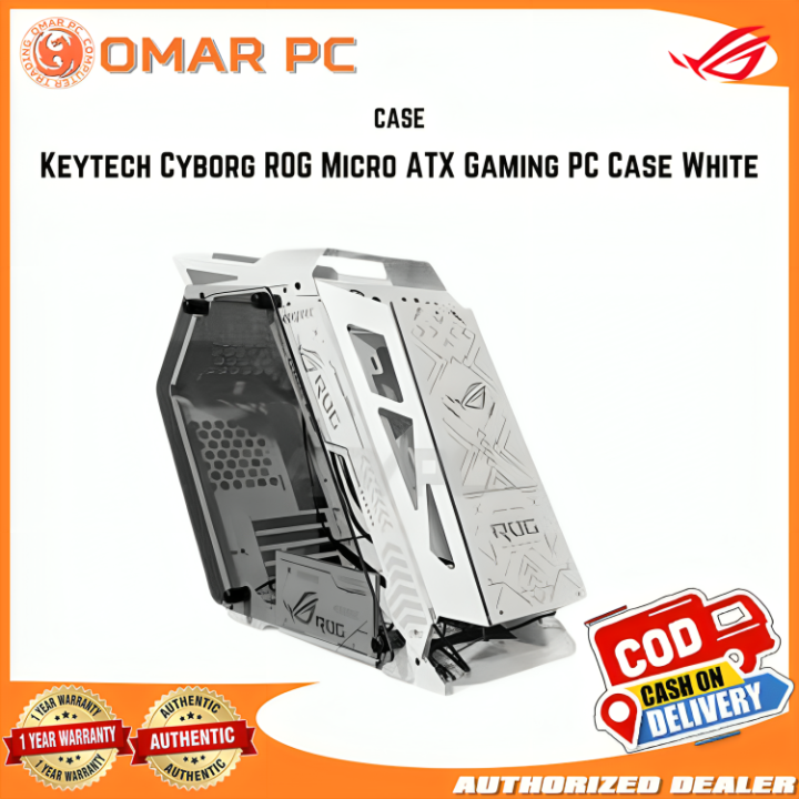 KEYTECH CYBORG ROG ROBOT GAMING PC CASE WHITE WITH 6 FAN | Lazada PH