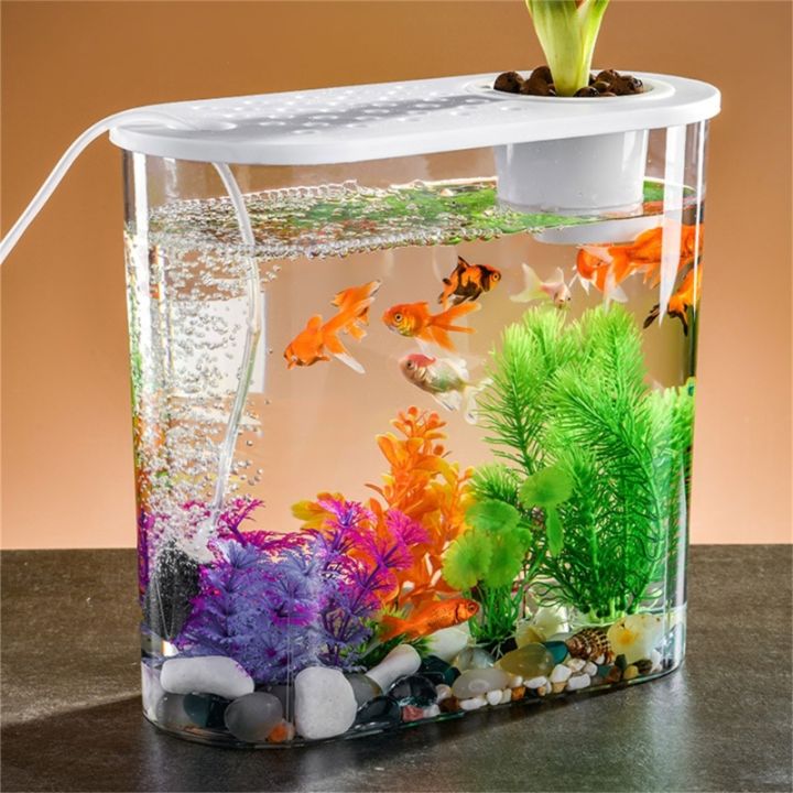 FishTank Hydroponics Desktop Plant Terrarium Desktop Clear Table Fish ...