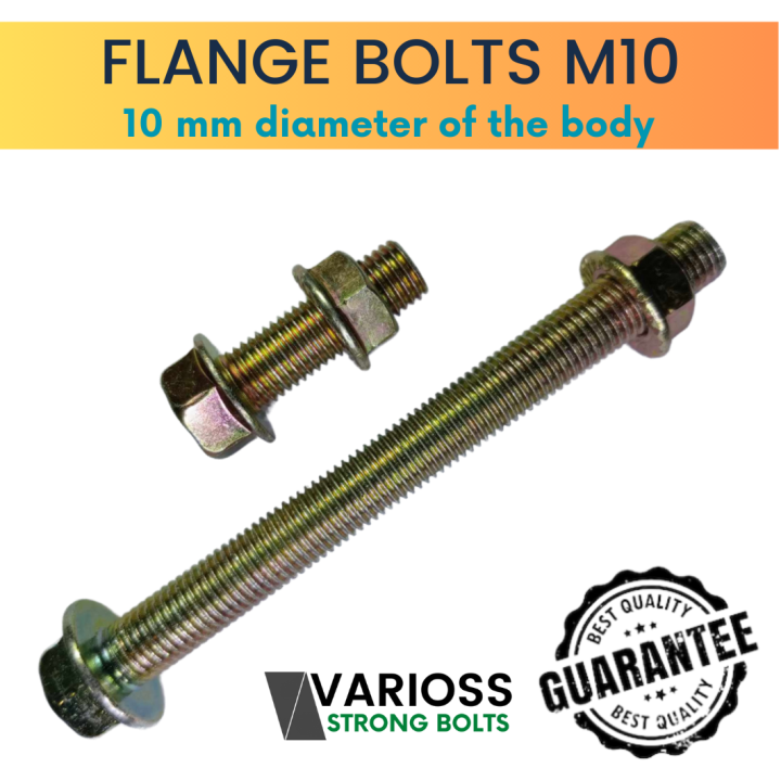 FB Flange Bolt M10 or 10 mm diameter, length 15 to 100 mm, BH ...