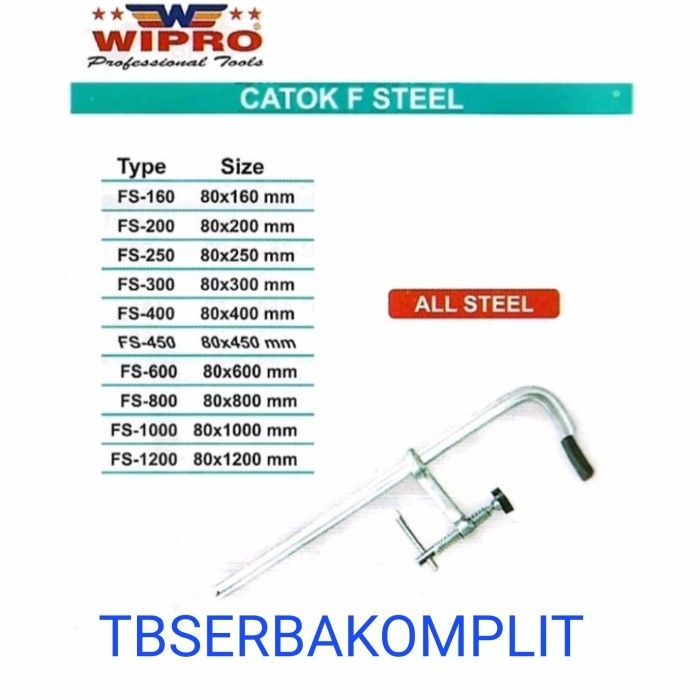 CLAMP F STEEL 80X300 MM WIPRO FS-300 KLEM FULL BESI 80MM X 300MM 30 CM ...