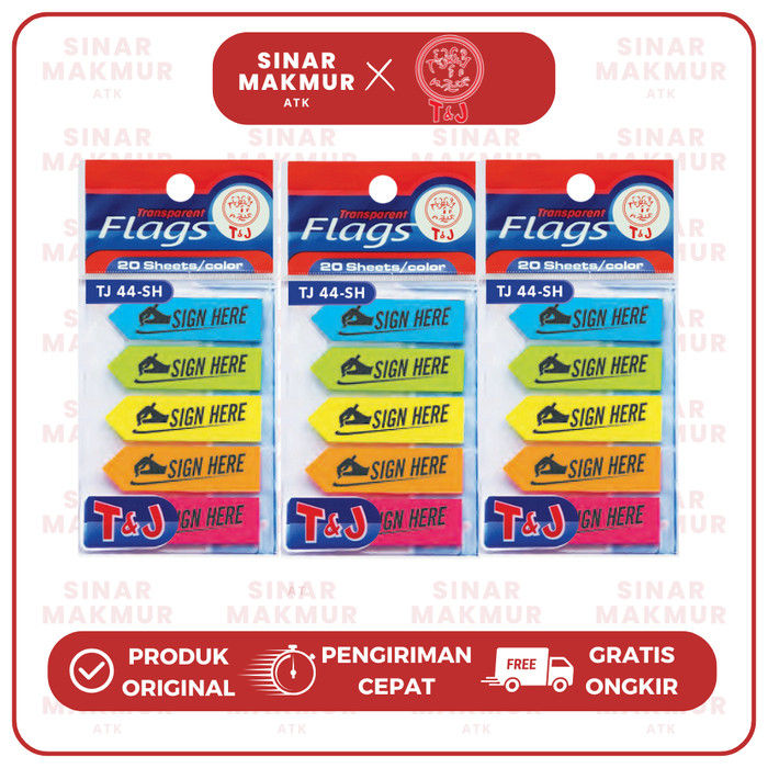 Sticky Note Sign Here/Memo Tempel Motif Sign Here Warna Isi 100 Lembar ...