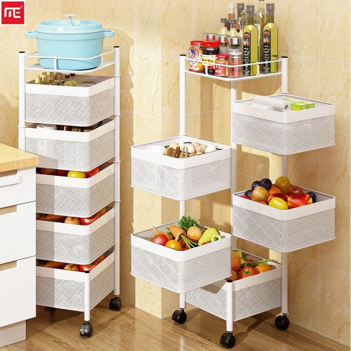 Hot ZHU.PH Steel Kitchen Rotating Rack Food Vegetable Spice Shelf ...