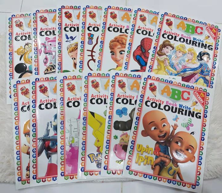 [ Ready Stock ] ABC Cartoon Activity Book Sticker Book Colouring Book ...