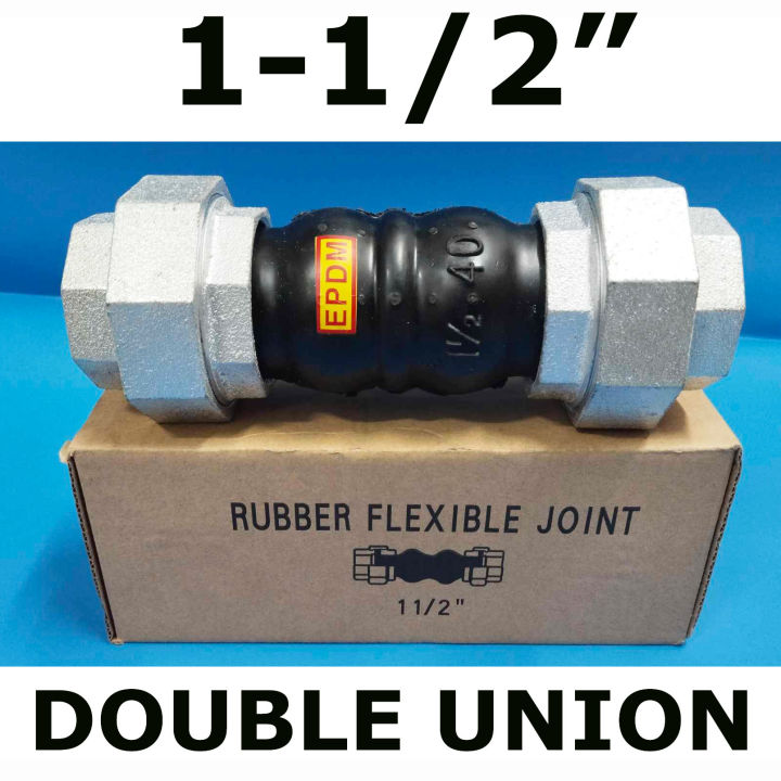 RUBBER BELLOW DOUBLE FLEX CONNECTOR 1-1/2" THREADED EXPANSION FLEXIBLE ...