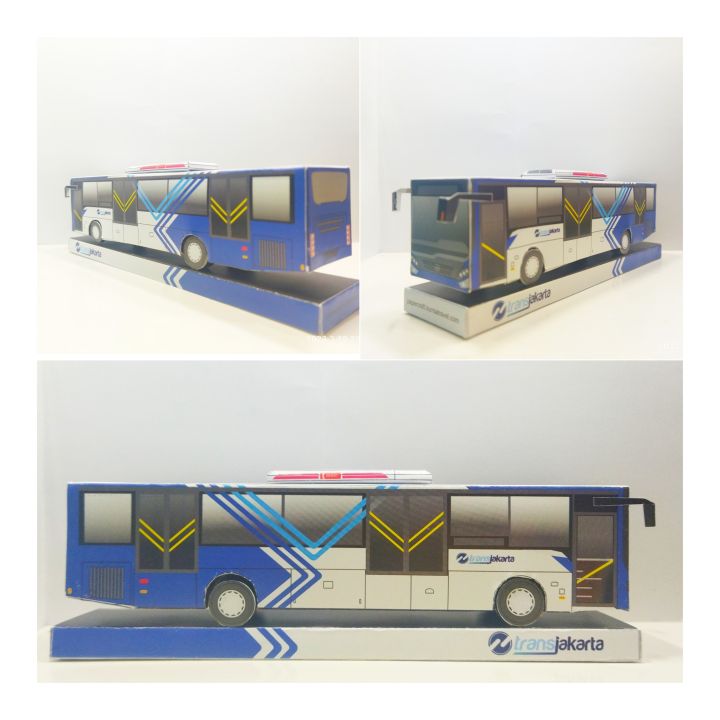 Bus Kertas/ Papercraft Bus Trans Jakarta Biru Metro | Lazada Indonesia