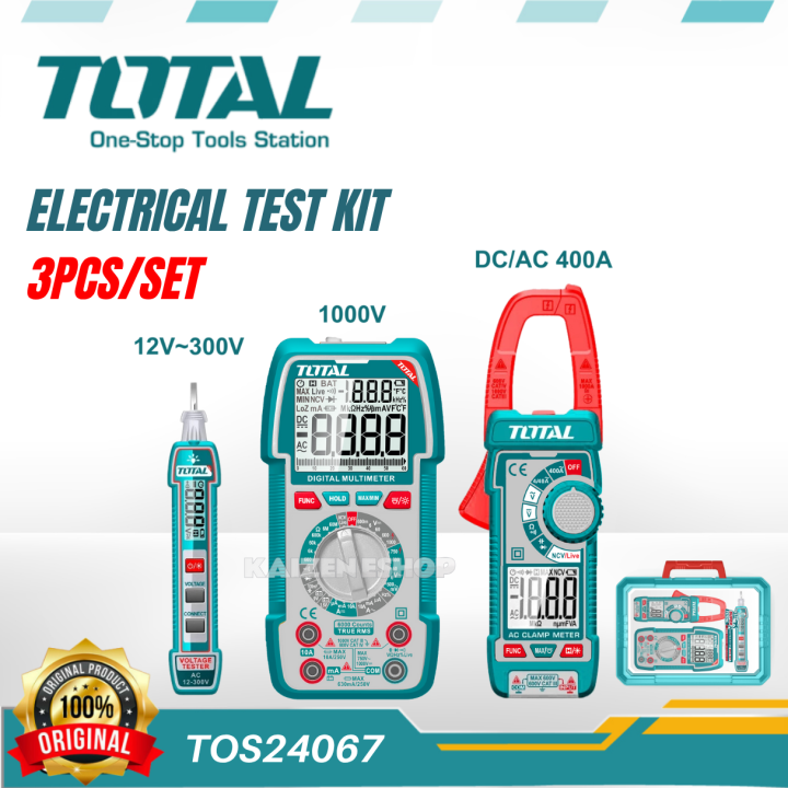 TOTAL TOS23068 / TOS24067 3 Pcs Electrical Test Kit ( Digital Voltage ...