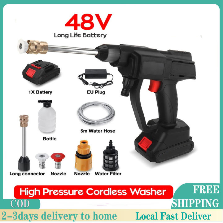 High pressure washer Portable wireless car washer 96V high-power spray ...