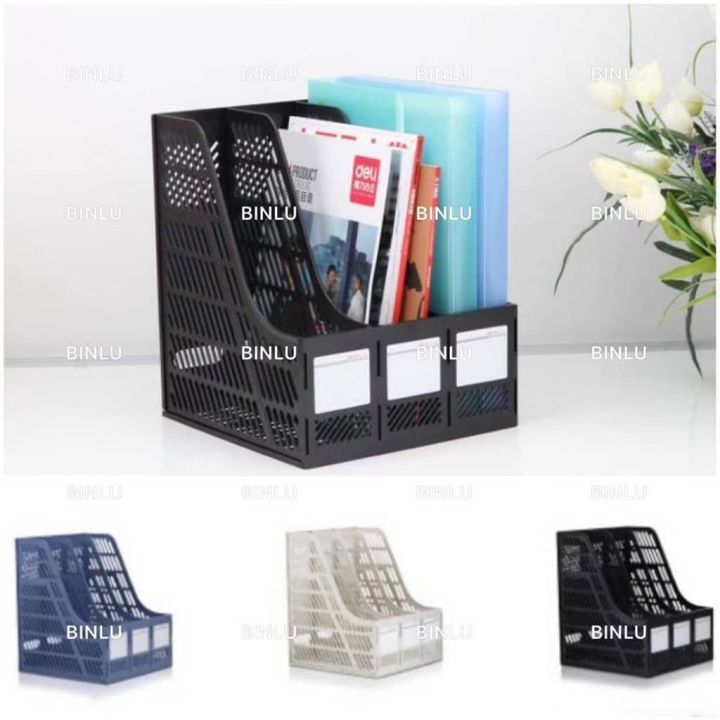 Three Column File Data Storag Rack Office Supplies File Box Triple Plastic File Basket 618