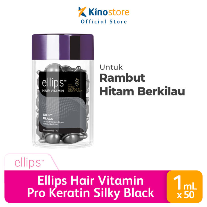 Ellips Hair Vitamin Pro Keratin Silky Black Jar 50 Butir | Lazada Indonesia
