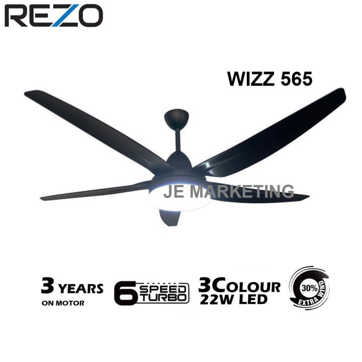REZO 56" REMOTE CONTROL CEILING FAN WITH LED LIGHT WIZZ 565/ ERA 565 ...