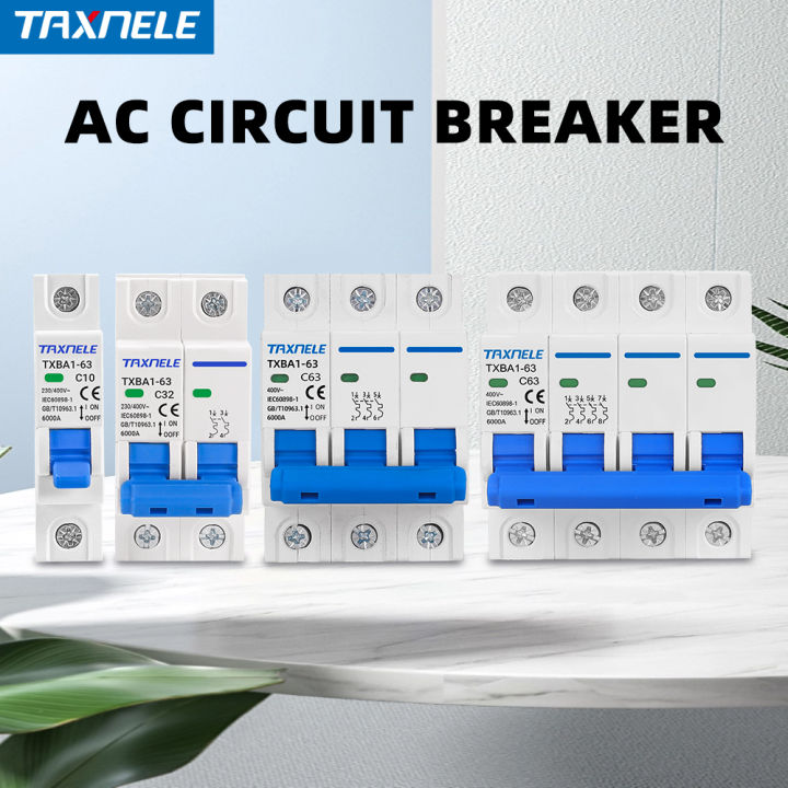 AC MCB Circuit breaker 1P 2P 3P 4P 230V 400V 6KA Mini Air Switch 10A 16A 20A 32A 40A 50A 63A ...