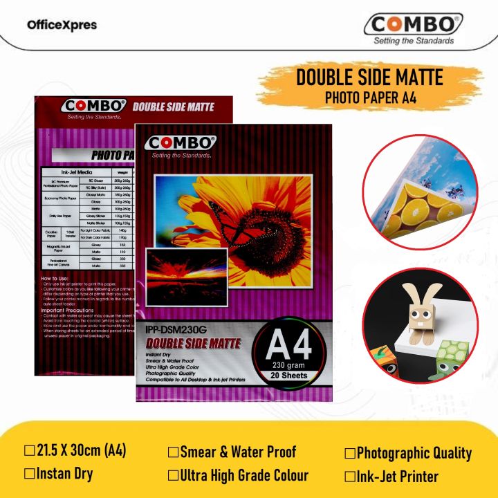 Kertas Foto 2 Sisi / Double Side Matte A4 / Kertas Print Foto / Print ...