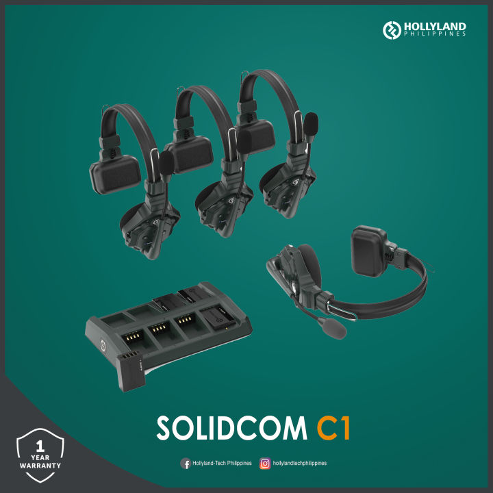 Hollyland Solidcom C1 Full-Duplex Wireless DECT Intercom System (1.9 ...