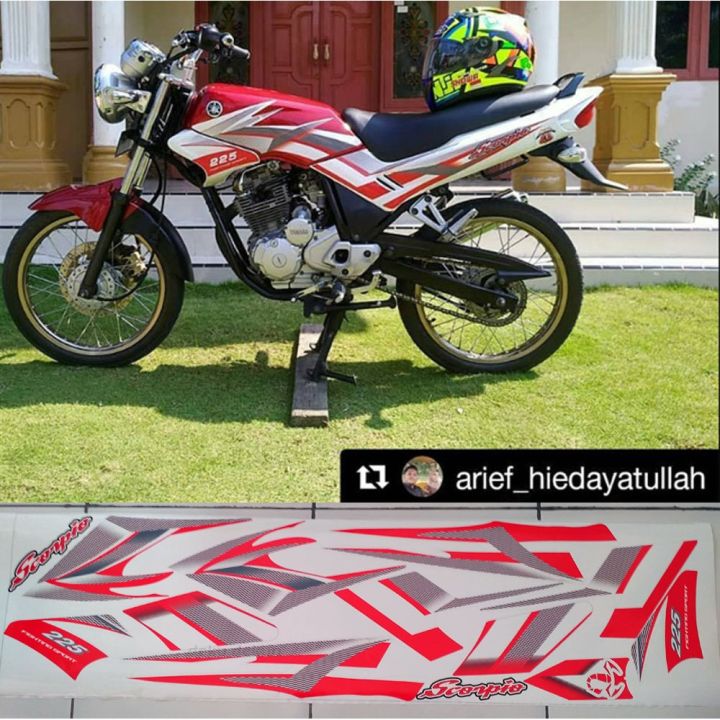 Stiker Cuting Yamaha Scorpio G Merah Putih | Lazada Indonesia