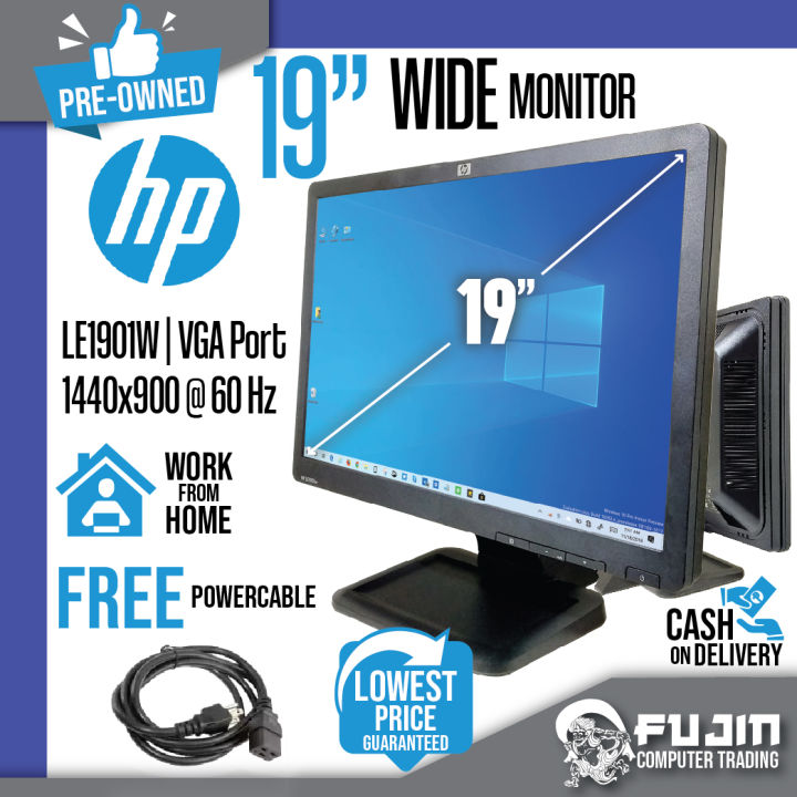 MONITOR / HP 19 INCH WIDE / VGA INPUT / VGA OPTIONS / FREE POWER CABLE ...