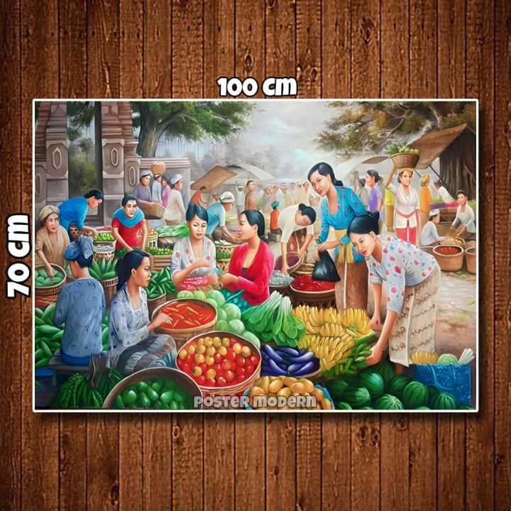 Hiasan Dinding Poster Pasar Tradisional Code 04 / Hiasan dinding Ruang ...