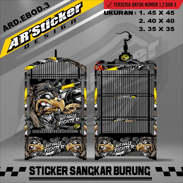 Stiker Dekal Sangkar Burung Kotak - Sticker Decal Kandang Burung Ebod ...