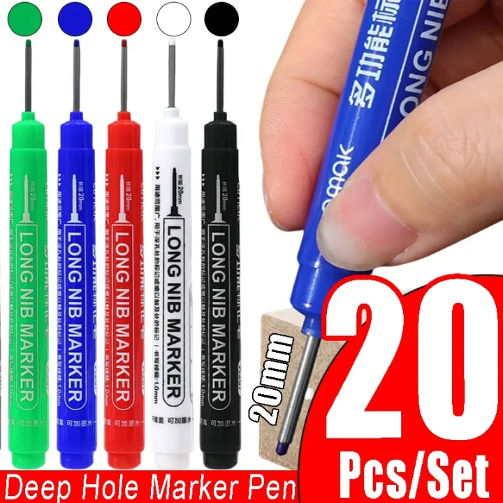 Dizoey 1/20Pcs 20mm Waterproof Long Head Markers Deep Hole Marker Pen ...