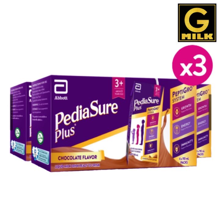 PEDIASURE CHOCOLATE READY TO DRINK 110ML (BUNDLE OF 3) 12 TETRA PACKS ...
