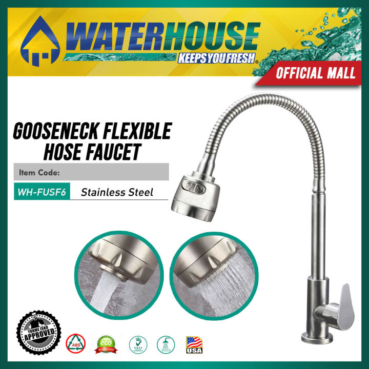 Waterhouse Gooseneck Flexible Hose Faucet Pillar Mounted Sink Tap ...