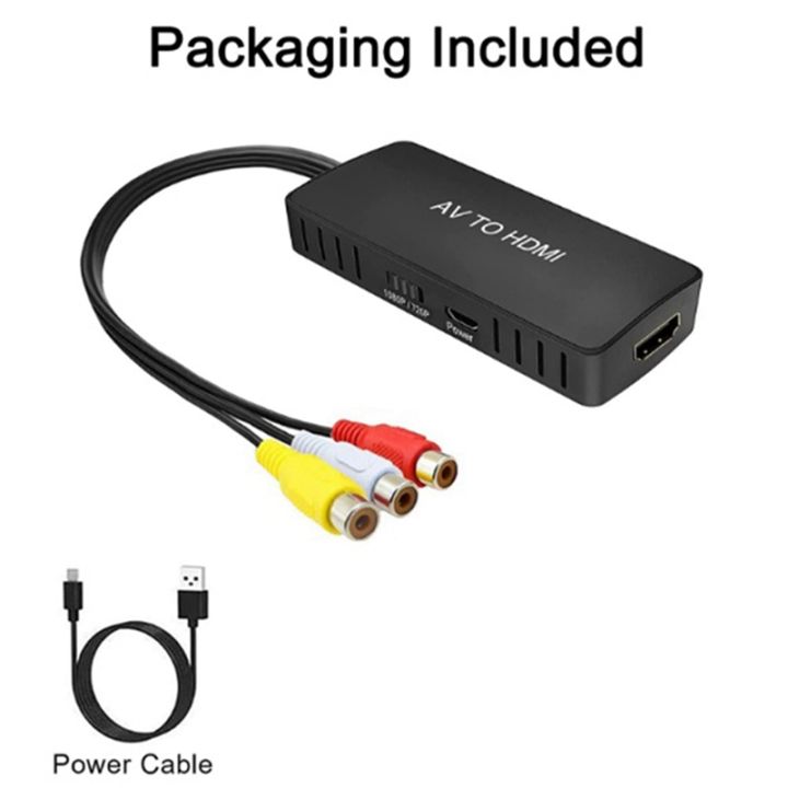 -Converter CVBS Converter Supports 1080P/720P Conversion Adapter Black ...