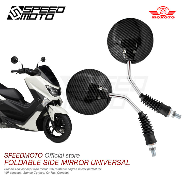 MOKOTO THAI FOLDABLE CARBON SIDE MIRROR UNIVERSAL WITH 10MM CLEAR ...