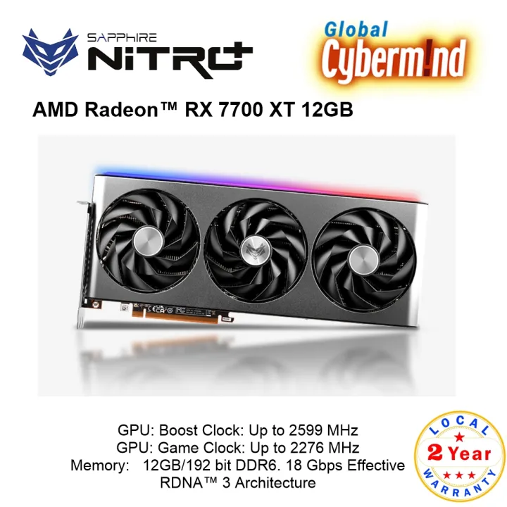 SAPPHIRE NITRO+ AMD Radeon ™ RX 7700 XT 12GB - 2 Years Local Warranty ...