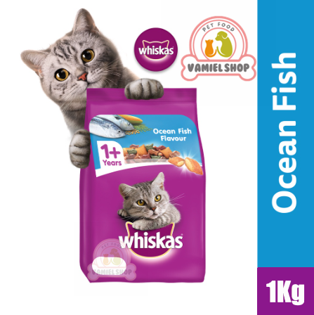 WHISKAS Adult Cat Food in Ocean Fish Flavor Dry Cat Food Repack 1kg ...