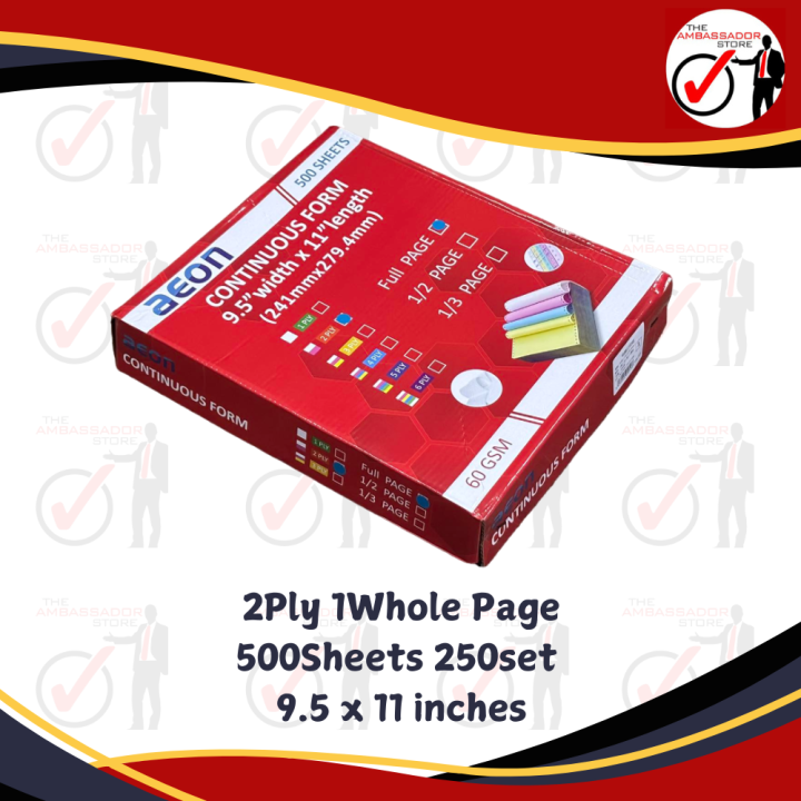 AEON 2Ply Carbonless Continuous Computer Form 60gsm 1Whole 500Sheets 9. ...