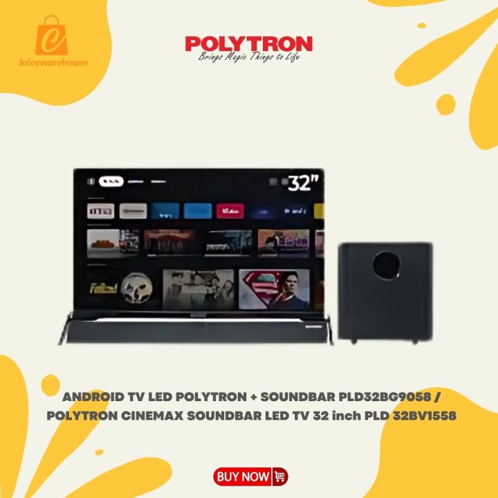 ANDROID TV LED POLYTRON + SOUNDBAR PLD32BG9058 / POLYTRON CINEMAX ...