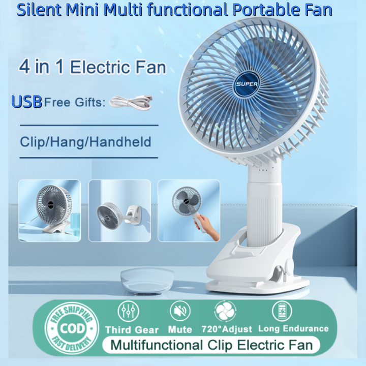 Portable handheld fan, 3-speed mini electric fan, USB charging desktop ...