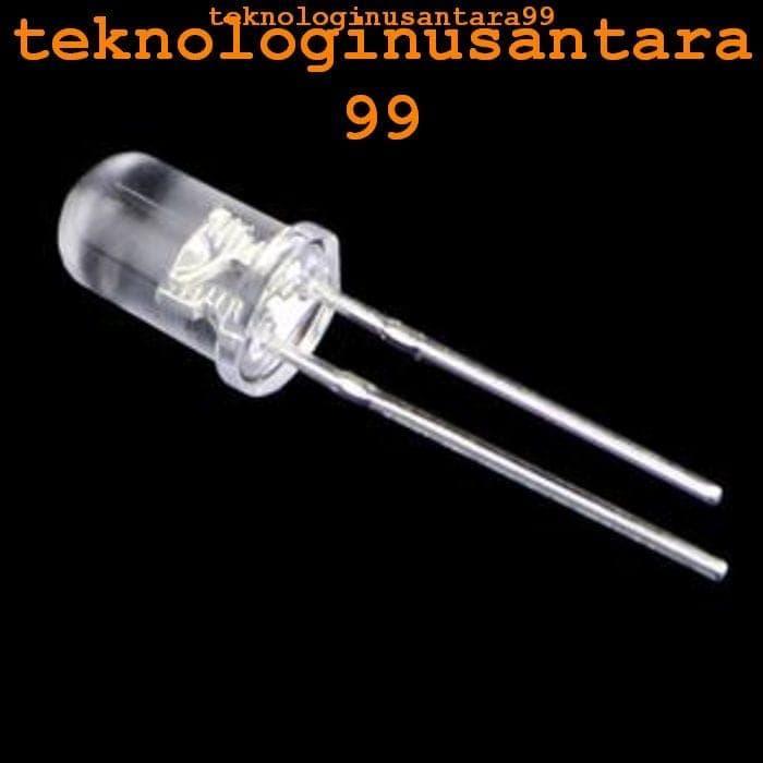 10 PCS LED 5MM White CLEAR / LED 5MM NYALA PUTIH BENING SUPER TERANG ...