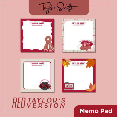 RED Taylor Swift, Original Design Memo Pads Inspired by Taylor Swift ...