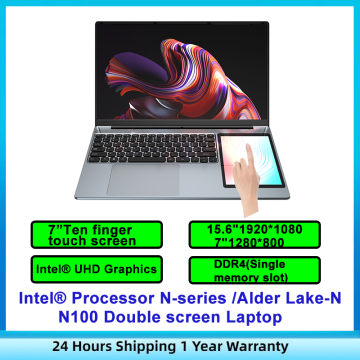 SZBOX Intel Alder Lake-N N100 Dual Screen 15.6 "+7" Dual Screen Laptop ...