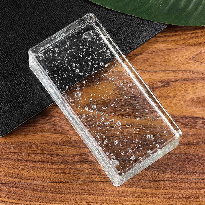 Acrylic brick glass transparent square solid crystal partition wall ...