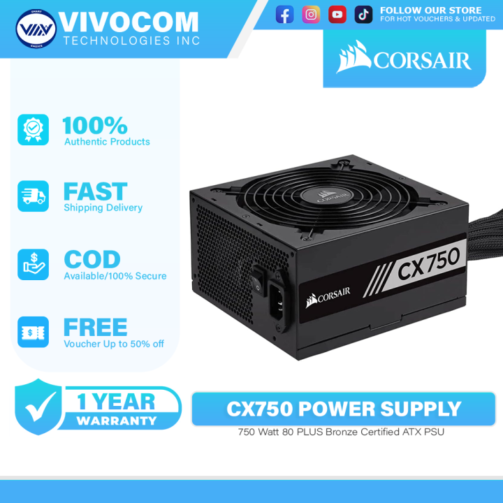 CORSAIR CX Series CX750 – 750 Watt 80 PLUS Bronze ATX Power Supply | Lazada PH