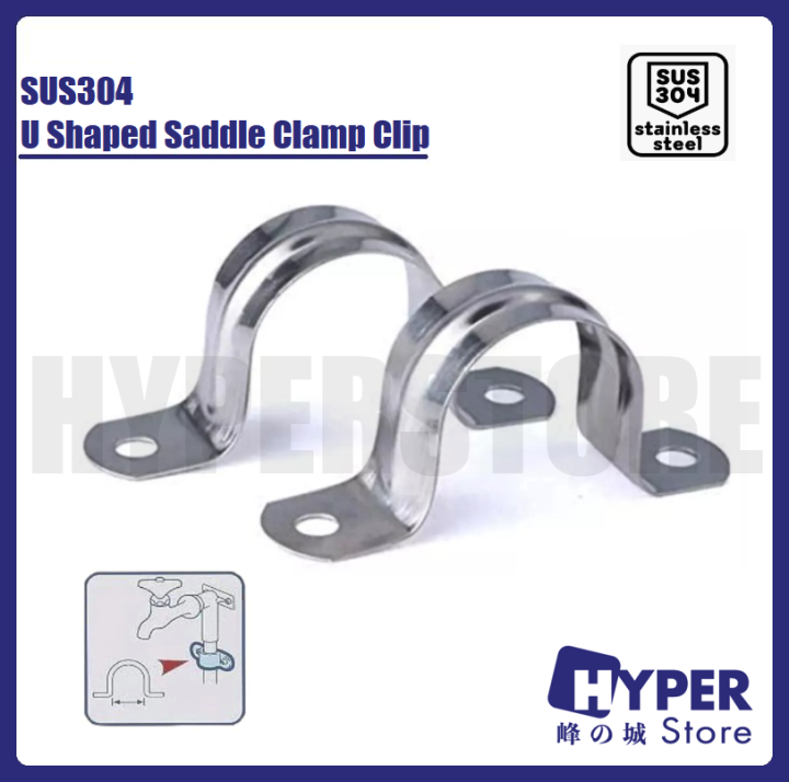 SUS304 U Shaped Saddle Clamp Clip / Stainless Steel Tube Pipe Straps ...