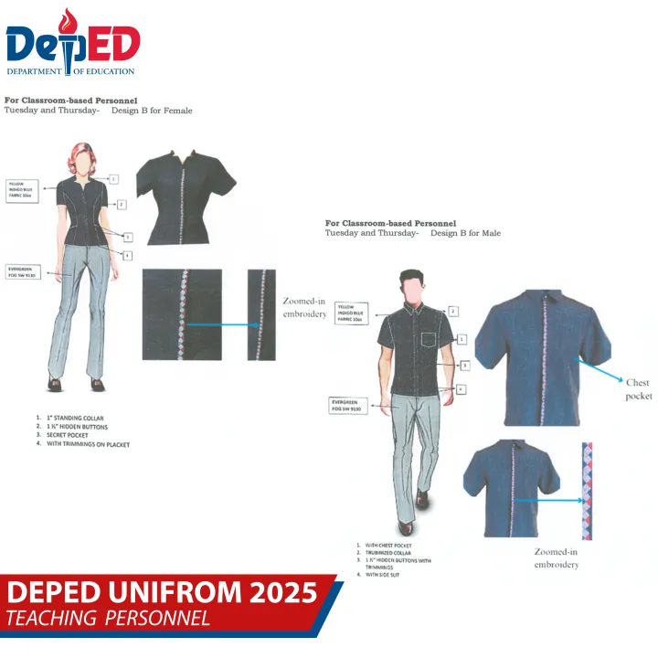 DepEd Male Uniform Fabric Set for Teaching Personnel | Complete Set ...