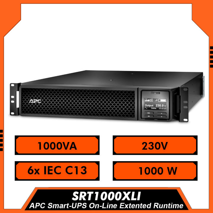 APC SRT1000RMXLI Smart-UPS On-Line, 1000VA/1000W, Rackmount, 230V, 6x ...