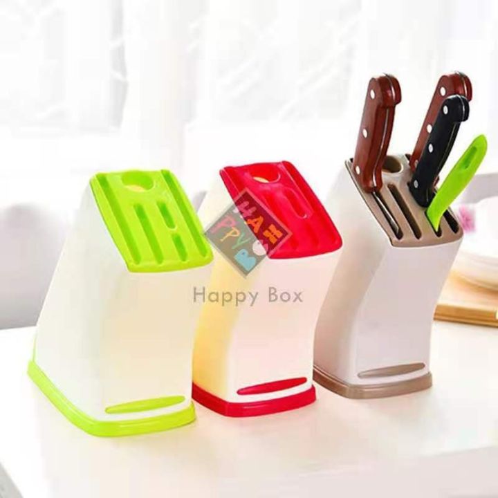 Magic Homee Plastic and Wood Stand Knife Holder Block Storage Rack ...
